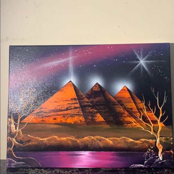 Wall Decor | Hand Painted 3 Great Pyramids Painting | Poshmark